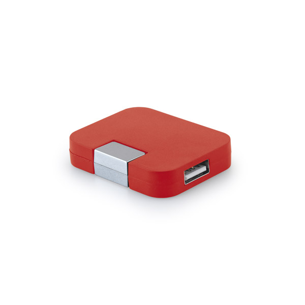 Hub USB 2.0 4 ports carré - - Cadeau personnalisé | e-goodies.fr